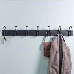Pharao24.de Wandgarderobe Kleiderhaken in Schwarz mit 21 Kleiderhaken