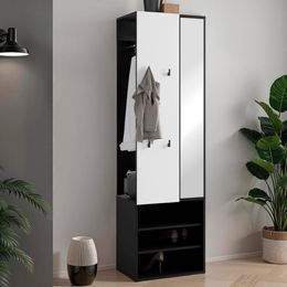 Pharao24.de Garderobe Flurgarderobe mit Spiegel und Ablage f&uuml;r Schuhe