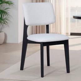 Pharao24.de Esstisch St&uuml;hle K&uuml;chenstuhl aus Webstoff und Massivholz (2er Set)