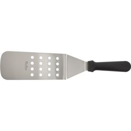 Pinti Inox K&uuml;chenspachtel PINTINOX "Professional", schwarz (edelstahlfarben, schwarz), B:7,6cm, Edelstahl, Kunststoff, K&uuml;chenpaletten, Pfannenwender, gelocht, Edelstahl, sp&uuml;lmaschinengeeignet