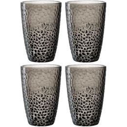 Gl&auml;ser-Set Leonardo "MATERA", grau (anthrazit), H:12cm &Oslash;:8,4cm, Glas, Trinkgef&auml;&szlig;e, 340 ml, 4-teilig