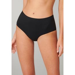 Maxislip Schiesser "Invisible Soft", Damen, Gr. 42, schwarz (000, schwarz), Microfaser, Obermaterial: 70% Polyamid, 30% Elasthan, unifarben, k&ouml;rpernah, Unterhosen, mit hohem Bund