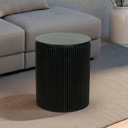 Pharao24.de Beistelltisch Sofa Beistelltischchen in runder Form - Schwarz