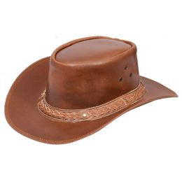 Cowboy Outback Australischer Buschhut aus echtem Leder