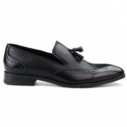 Herren Mokassin Loafer mit Quaste, elegante Slip-On-Abendschuhe