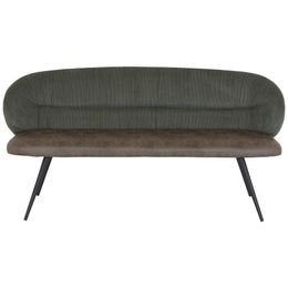 Mid.you Sitzbank Cord, Gr&uuml;n, Metall, Textil, 3-Sitzer, 168x82x62 cm, Esszimmer, B&auml;nke, Sitzb&auml;nke