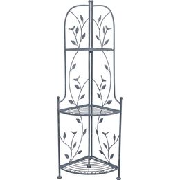 Eckregal Home Affaire, grau, B:31cm H:120cm T:31cm, Metall, Regale, Eckregal