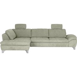 Ecksofa DIE PLANBAR "MP-IN14007", famosa gr&uuml;n, B:306cm H:84cm T:197cm, 100% Polyester, Sofas, Ecksofa, wahlweise mit Bettfunktion und verstellbaren Kopfst&uuml;tzen