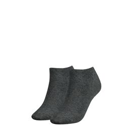 Sneakersocken Tommy Hilfiger "TH WOMEN SNEAKER 2P", Damen, Gr. 35-38, grau (middle grau melange), Baumwollmischung, Socken Sneakersocken, Verst&auml;rkte Ferse und Spitze f&uuml;r zus&auml;tzliche Strapazierf&auml;higkeit