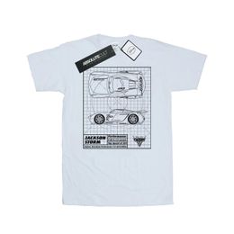 Disney - "Cars Jackson Storm Blueprint" T-Shirt f&uuml;r Herren (Wei&szlig;)