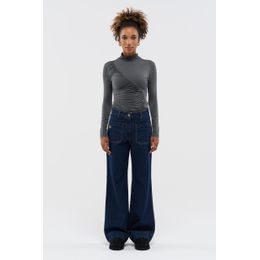 BENU Damen Dunkelblaue Wide Leg Jeans