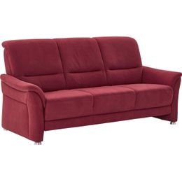 3-Sitzer DIE PLANBAR "PP-PF23182", rot (wine), B:198cm H:96cm T:93cm, 100% Polyester, Sofas, Federkernpolsterung, wahlweise mit motorischer Vorziehbank