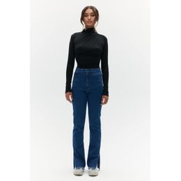 BENU Damen Dunkelblaue Wide Leg Jeans