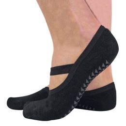 2 Paar Damen Anti-Rutsch-Griff unsichtbar Pilates Yoga Socken mit Riemen