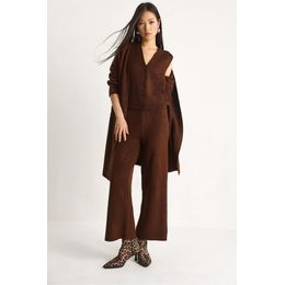 Strick-Cardigan-Weste-Hosen Drei-Teile Coord Set