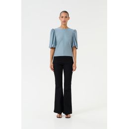 Gestuz Kurzarm-Bluse Slim fit light blue