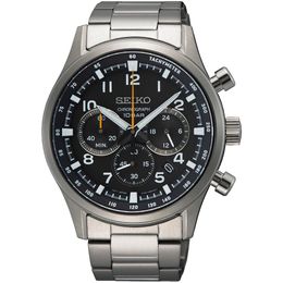 Chronograph Seiko, silber (silberfarben), Armbanduhren, Herren, Chronograph, Quarzuhr, Armbanduhr, Herrenuhr, Edelstahlarmband, Datum,Stoppfunktion
