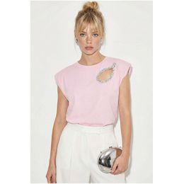 Cut-Out Rundhals-T-Shirt