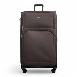 Erweiterbarer, weicher, brauner, extragro&szlig;er, leichter Koffer mit 8 R&auml;dern, Reisetaschen