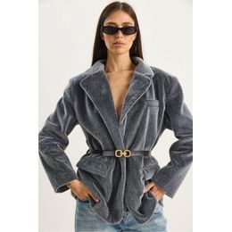 Samtjacke mit G&uuml;rtel