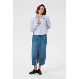 Kaffe Langarm-Hemd Baggy fit Blue/White Stripe blue white