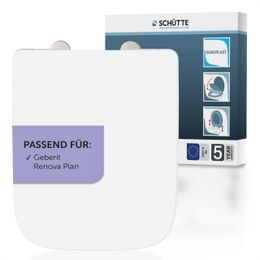 Sch&uuml;tte WC-Sitz SCH&Uuml;TTE "Duroplast, WHITE E-Form PRO 4", wei&szlig;, B:36,1cm H:5,1cm L:43cm, Duroplast, WC-Sitze, mit Absenkautomatik und Schnellverschluss