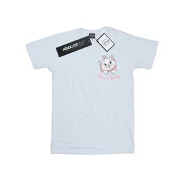 Disney - "Aristocats Marie I'm A Lady Breast Print" T-Shirt f&uuml;r Damen (Wei&szlig;)