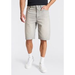 Skaterbermudas Hugo, Herren, Gr. 32, N-Gr, grau (medium grau035), Denim/Jeans, Obermaterial: 100% Baumwolle, unifarben, regular fit knielang, Hosen, Vintage grey stone washed, Regular Fit, reine Baumwolle