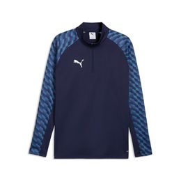 Sweatshirt Puma "TEAMLIGA26 TRAINING 14 ZIP TOP", Herren, Gr. L, Puma navy, Puma wei&szlig;, blau horizon, Sweatware, Obermaterial: 100% Polyester, mehrfarbig, slim fit normal, Rundhals, angesetztes B&uuml;ndchen, Sweatshirts Sweatshirt, Slim fit Passform, atmungsaktives Material, mit Rei&szlig;verschluss