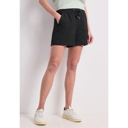 Shorts Street One, Damen, Gr. 34, schwarz, Stoff, 59% Polyester, 40% Viskose, 1% Elasthan, unifarben, regular fit normal, Hosen Shorts, Middle Waist