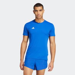 Laufshirt adidas Performance "ADIZERO E TEE", Herren, Gr. M, blau (royal blau), Obermaterial: 100% Polyester, normal, Rundhals, Shirts Laufshirt