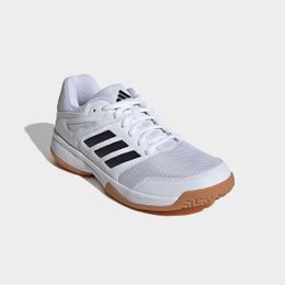 Hallenschuh adidas Performance "Speedcourt W", Damen, Gr. 38,5, schwarz-wei&szlig; (cloud wei&szlig;, core schwarz, gum10), Synthetik, Textil, Schuhe Hallenschuh, geeignet f&uuml;r jeden Hallensport