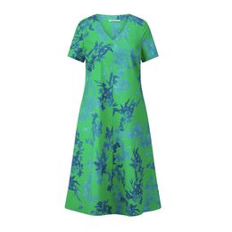 Peter Hahn - Kleid mit V-Ausschnitt, mehrfarbig, Gr. 36 / S - Baumwolle