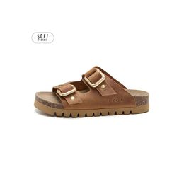 teegu Leder-Pantoletten in Hellbraun - 50% | Gr&ouml;&szlig;e 37 | Damen-pantoletten