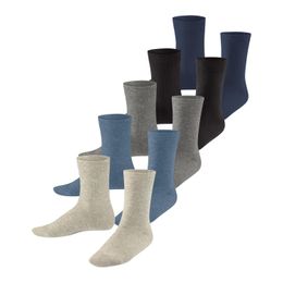 Socken Esprit "Solid Mix", M&auml;dchen, Gr. 27-30, bunt (grau blau mix), Baumwollmischung, unifarben, normal, Socken Socken, kurz, verst&auml;rkt, hochwertig, uni
