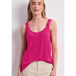 Tr&auml;gertop Street One, Damen, Gr. 34, magenta dream, Stoff, 95% Viskose, 5% Elasthan, unifarben, regular fit normal, V-Ausschnitt, abgesteppt, Tops Tr&auml;gertop, aus stretchigem Viskosematerial