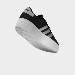 Plateausneaker adidas Sportswear "VL COURT BOLD", M&auml;dchen, Gr. 35,5, core schwarz, silber metallic, ftwr wei&szlig;, Leder, Synthetik, Schuhe Plateausneaker, Inspiriert vom adidas Gazelle Bold, f&uuml;r Kinder & Jugendliche