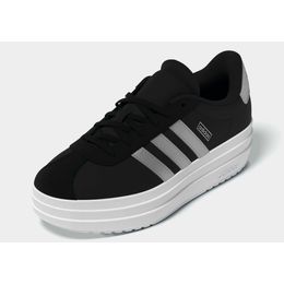 Plateausneaker adidas Sportswear "VL COURT BOLD", M&auml;dchen, Gr. 35,5, core schwarz, silber metallic, ftwr wei&szlig;, Leder, Synthetik, Schuhe Plateausneaker, Inspiriert vom adidas Gazelle Bold, f&uuml;r Kinder & Jugendliche