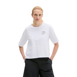 Marc O'Polo T-Shirt MARC O'POLO "aus weichem Single Jersey", Damen, Gr. L, wei&szlig;, Obermaterial: 100% Baumwolle, unifarben, loose fit, Rundhals, normaler Saum, Shirts T-Shirt