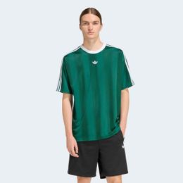 T-Shirt adidas originals "JACQUARD JERSEY", Herren, Gr. M, collegiate gr&uuml;n, Obermaterial: 100% Polyester, Rundhals, Shirts T-Shirt, lockere Passform, Rundhalsausschnitt, mit klassischem Trefoil Logo