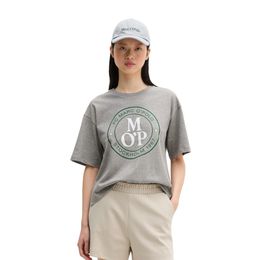 Marc O'Polo T-Shirt MARC O'POLO "aus weichem Single Jersey", Damen, Gr. L, light grau, Obermaterial: 100% Baumwolle, bedruckt, Basic, normaler Saum, Shirts T-Shirt