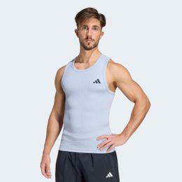 Tanktop adidas Performance "PRIMELIFT ESSENTIALS WORKOUT RIB TANK", Herren, Gr. XL, halo silber, Obermaterial: 86% Polyester, 14% Elasthan, Rundhals, Tops Tanktop