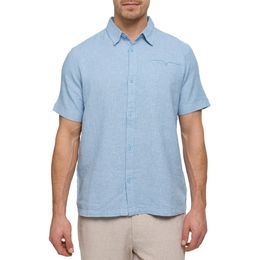 Kurzarmhemd INDICODE "INTrope SS", Herren, Gr. L, N-Gr, sky way, Web, Obermaterial: 55% Leinen, 45% Baumwolle, unifarben, regular fit, Hemden
