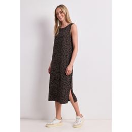 Midikleid Street One, Damen, Gr. 34, EURO-Gr&ouml;&szlig;en, molten earth, Stoff, 95% Viskose, 5% Elasthan, regular fit wadenlang, Rundhals, abgesteppt, Kleider Midikleid, aus Viskose