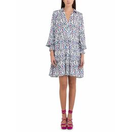Replay Kleid in Wei&szlig;/ Blau/ Pink - 56% | Gr&ouml;&szlig;e M | Damen-kleider