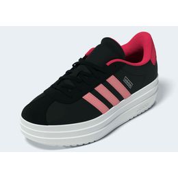 Plateausneaker adidas Sportswear "VL COURT BOLD", M&auml;dchen, Gr. 35,5, core schwarz, semi frozen turbo, pure turbo, Leder, Synthetik, Schuhe Plateausneaker, Inspiriert vom adidas Gazelle Bold, f&uuml;r Kinder & Jugendliche