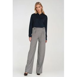 Nife Marlenehose in Wei&szlig;/ Dunkelblau/ Rot - 75% | Gr&ouml;&szlig;e 38 | Damenhosen