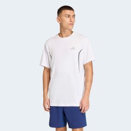 T-Shirt adidas Performance "TECH APPAREL", Herren, Gr. L, wei&szlig;, reflective silber, Obermaterial: 100% Polyester, normal, Rundhals, Shirts T-Shirt, leichtes Obermaterial aus Polyester, mit luftigem Mesh