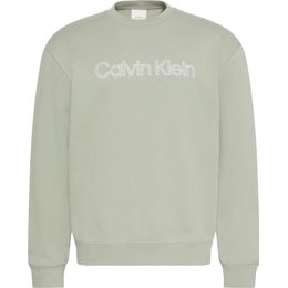Sweatshirt Calvin Klein, Herren, Gr. M, shadow, Sweatware, Obermaterial: 90% Baumwolle, 10% Polyester, unifarben, regular fit normal, Rundhals, B&uuml;ndchen, Sweatshirts Sweatshirt, Rundhalsausschnitt, Regular Fit, Druck