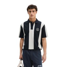 Marc O'Polo Poloshirt MARC O'POLO "aus schwerer Bio-Baumwoll-Qualit&auml;t", Herren, Gr. L, dunkelblau, Obermaterial: 100% Baumwolle, gestreift, regular fit, Rundhals, Shirts